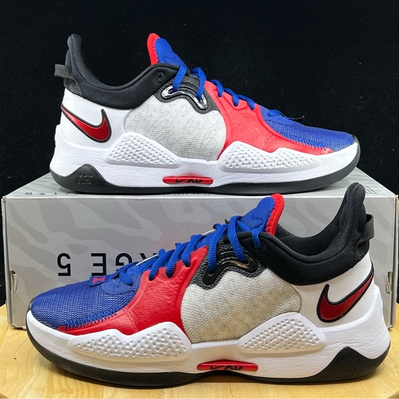 Nike | Shoes | New Nike Pg 5 White Blue University Red Team Usa Size 85 ...